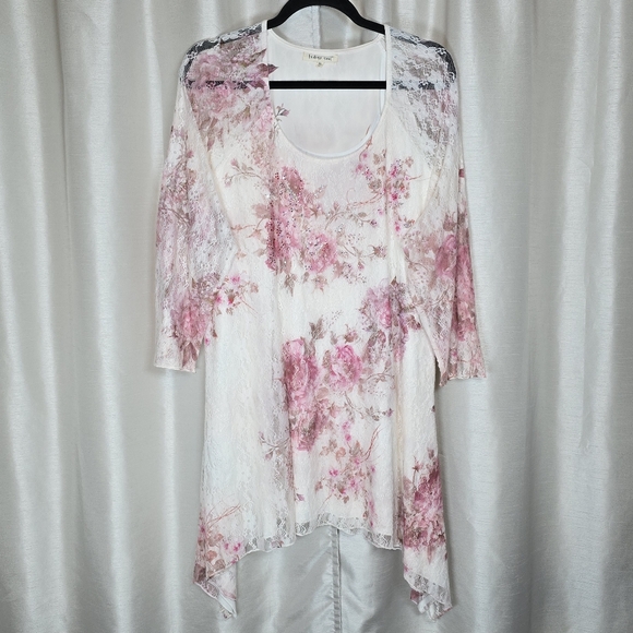 indigo soul | Tops | Indigo Soul Womens Lace Floral Tunic Top 34 ...